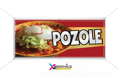 Pozole Banner advertising Sign. Full color Outdoor Sign Mexican Food ...