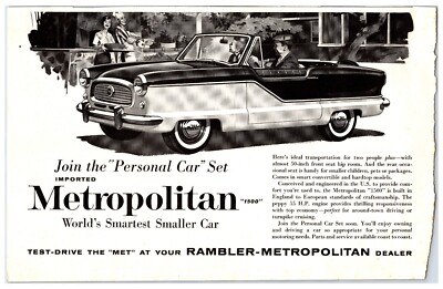 Original 1960 - Nash Metropolitan 1500 Car / Rambler Ad - Print ...