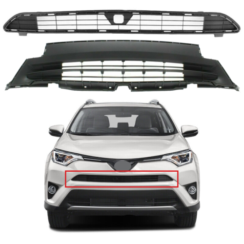 FIT 2016-2018 Toyota RAV4 Bumper Grille Set Upper and Lower TO1036169 ...