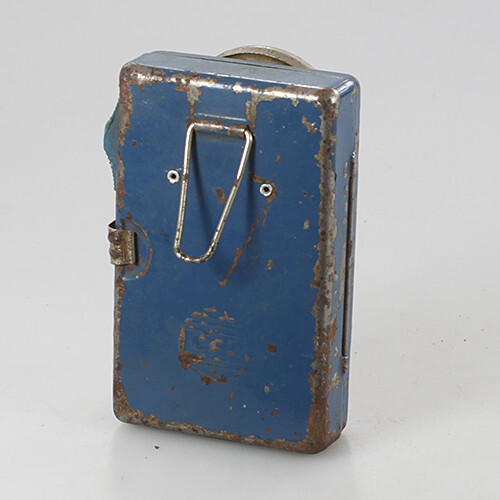 antique original old rare Blue Metal Glass Pocket Handheld Battery ...