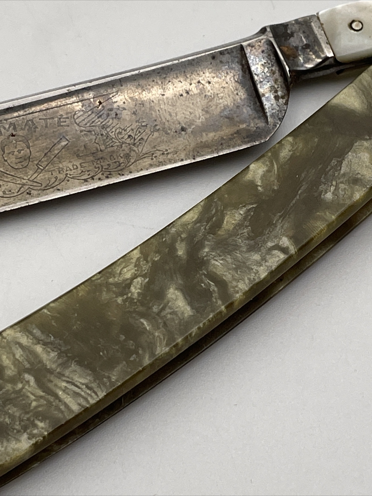 Vintage Straight Razor Shumate Razor Co. Antique Green Shave Shaving ...