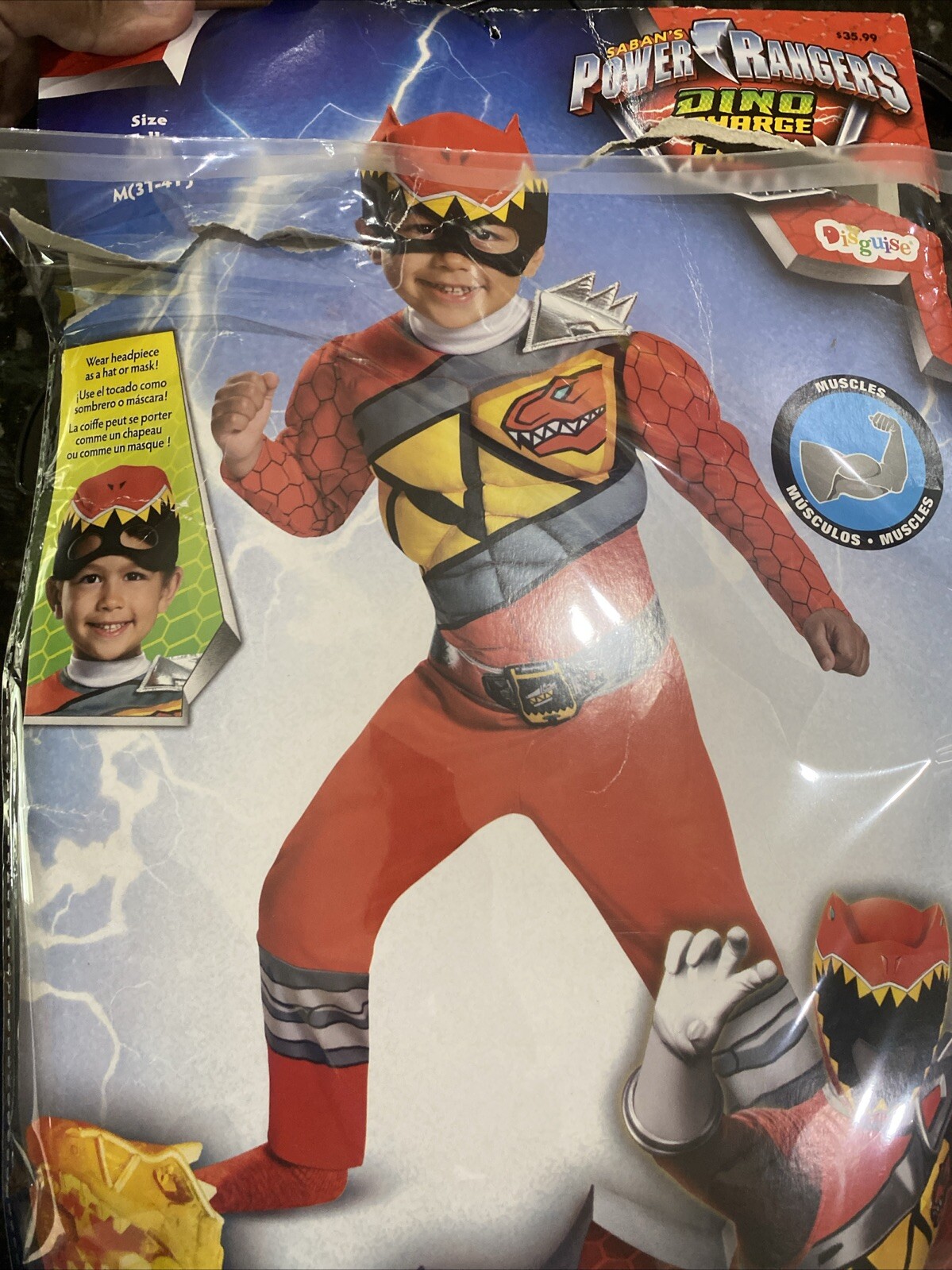 Power Rangers Dino Charge Red Ranger Costume Kids Sz … - Gem