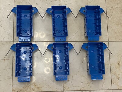 6 BRAND NEW CARLON B455A RECTANGLE 4 GANG BLUE OUTLET BOX PVC 60 CU IN ...