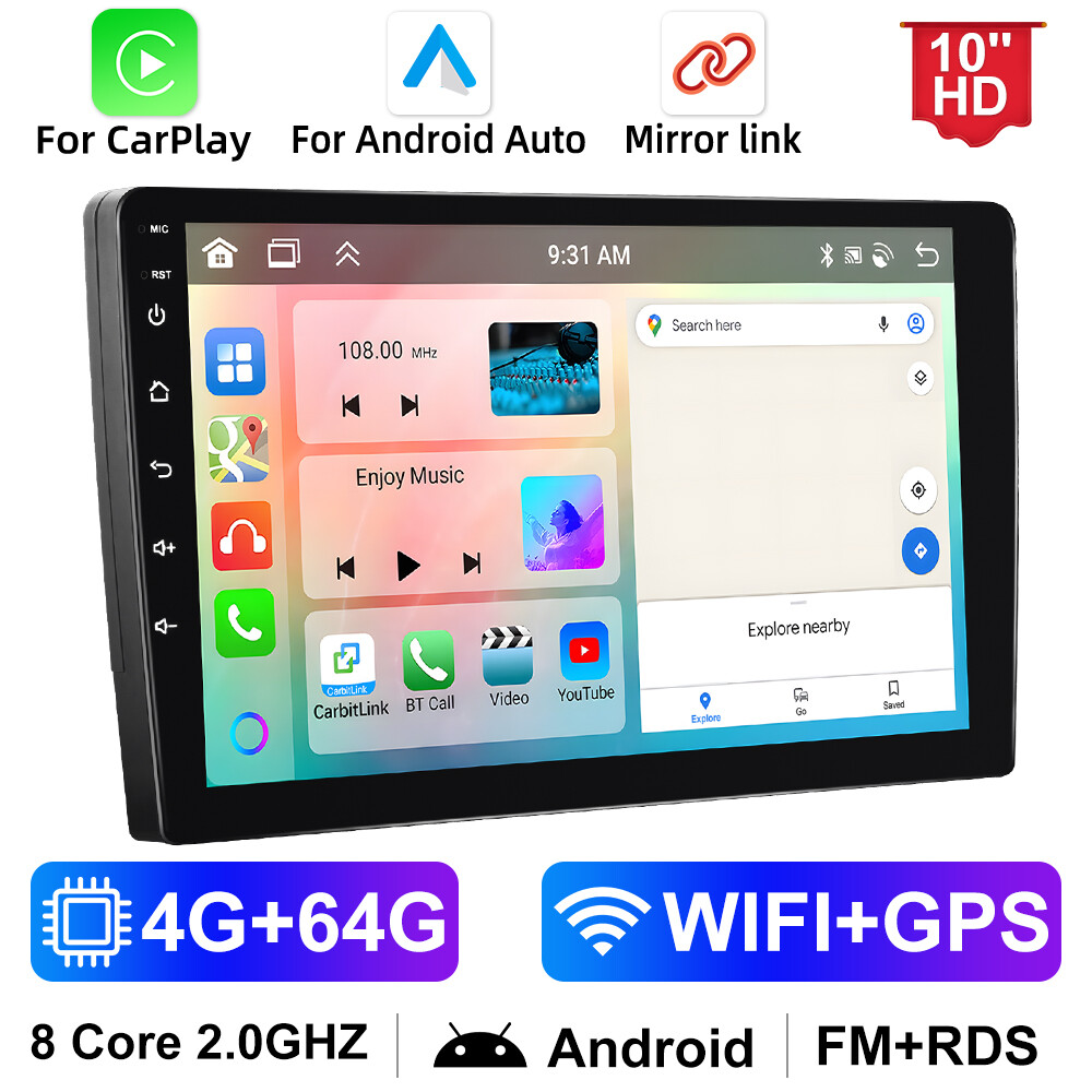 10.1" 4G+64G 8 Core Double 2 Din Android 13.0 Car Stereo Radio Carplay ...