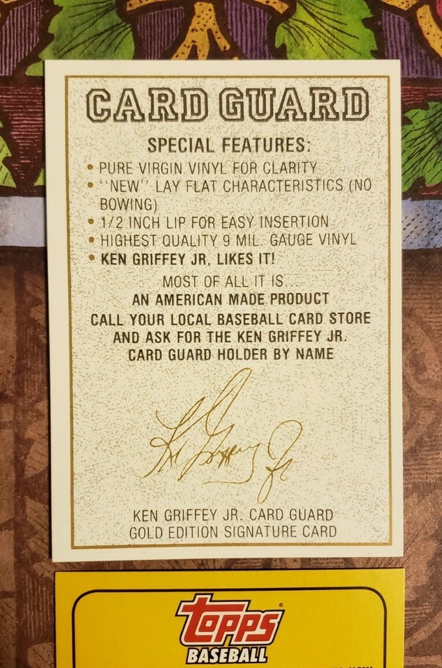 Ken Griffey Jr Lot Card Guard Gold Edition Signature Promo +Topps RC ...