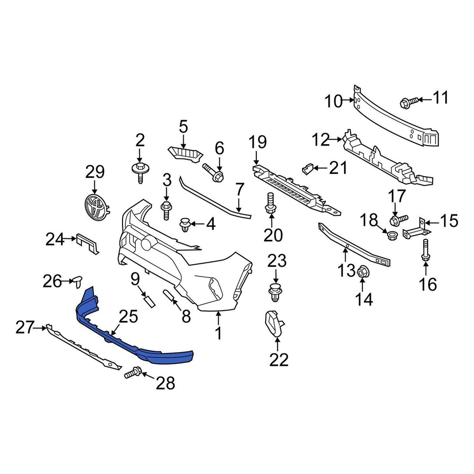 For 2019-2023 Toyota RAV4 Front Lower Valance Panel Air Dam Deflector ...