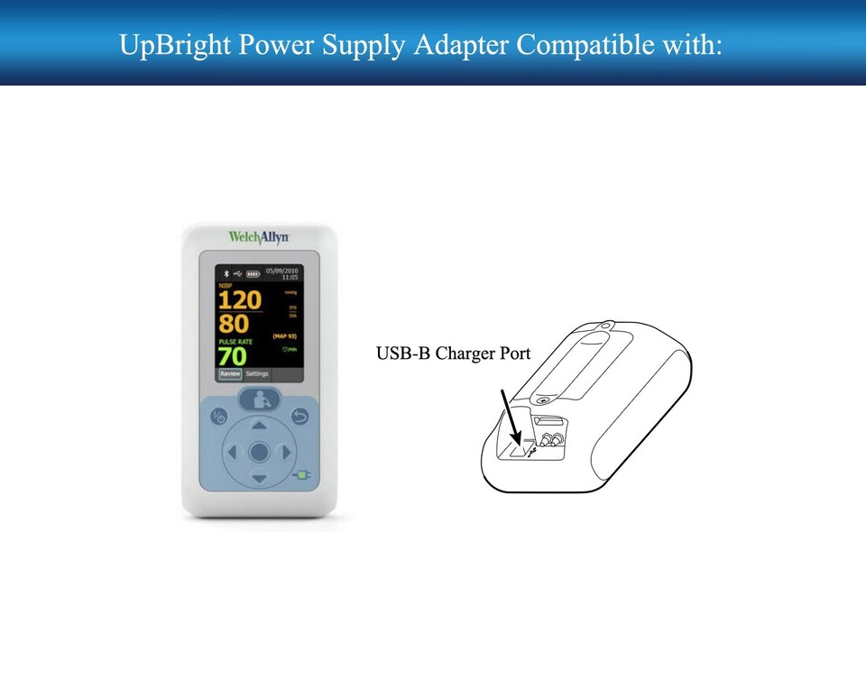 AC Adapter For Welch Allyn ProBP 3400 Digital Blood Pressure Cuff ...