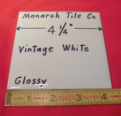 1 pc. Off-White Creamy 4-1/4" Glossy Ceramic Tile by Monarch Tile Co ...