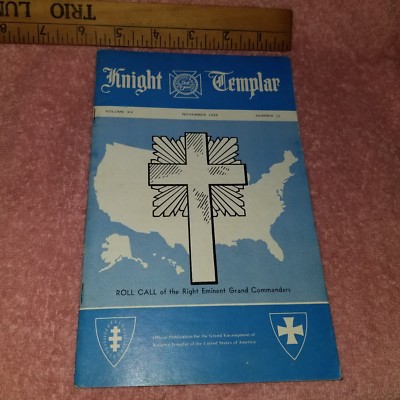 Vintage KNIGHT TEMPLAR MAGAZINE - November 1969 MASONIC Michigan F&AM ...