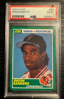 DEION SANDERS 1989 Score Rookie #246 PSA 6 Atlanta Falcons RC | eBay