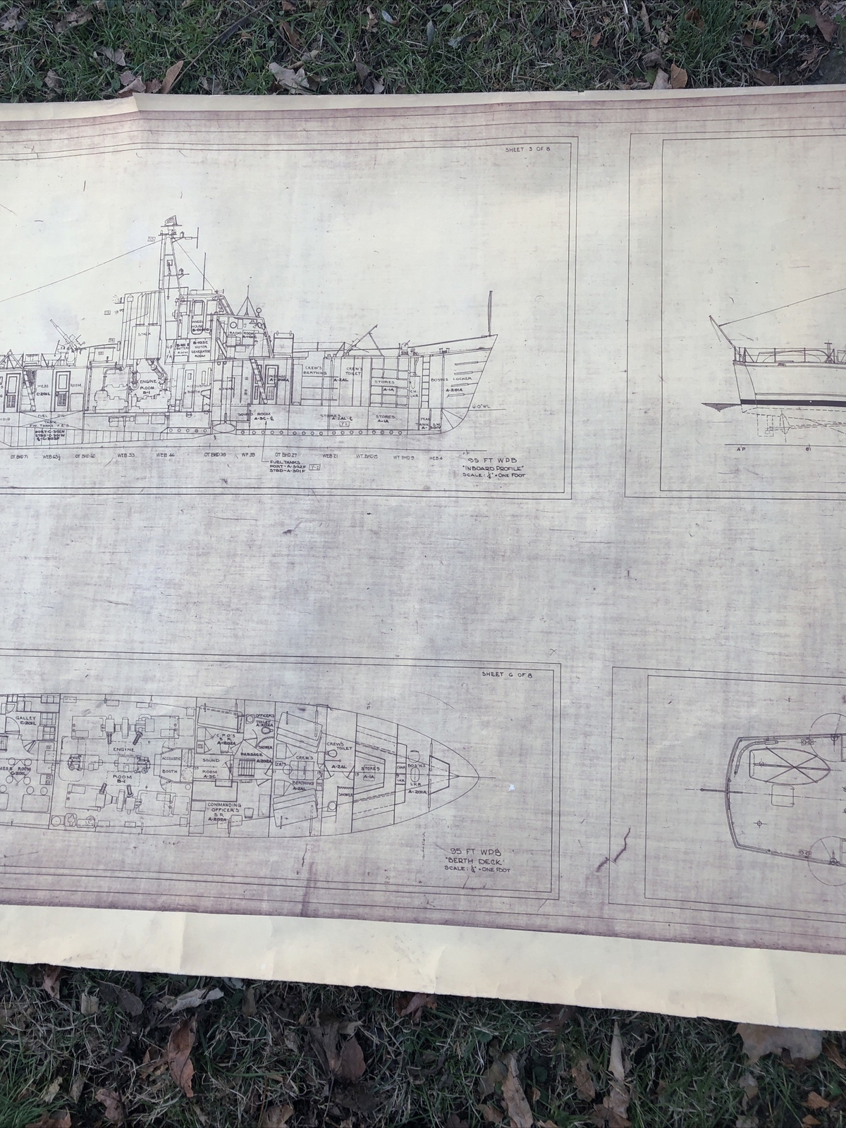 Original Construction Blueprints Drawings US Coast Guard 95’ WPB 1953 ...