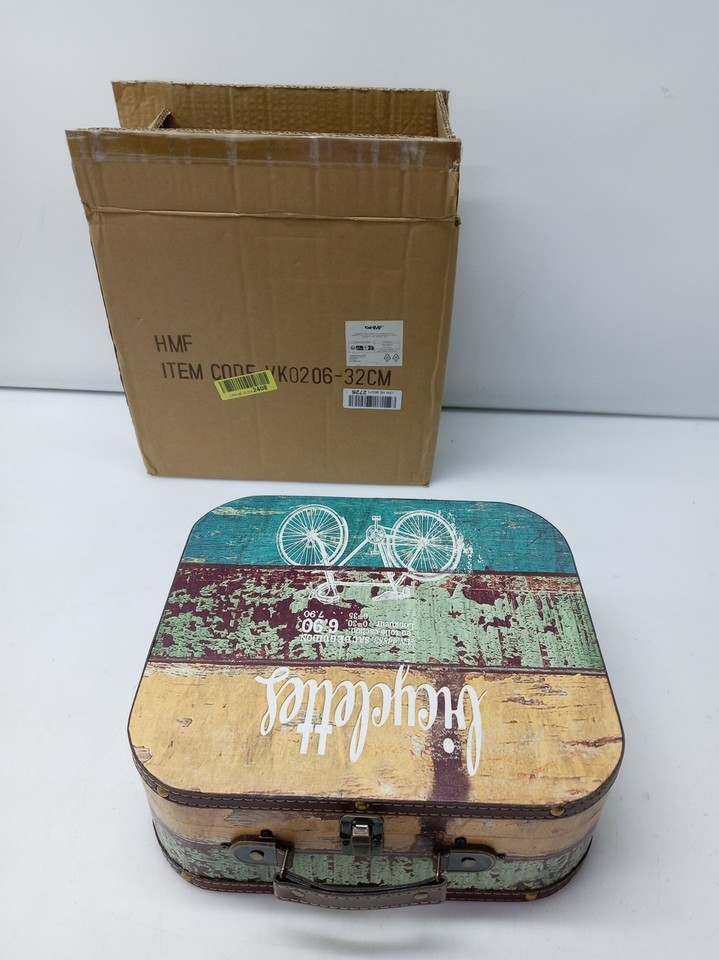 HMF VKO206 Vintage Koffer aus Holz | 32 x 29,5 x 12 cm | Gross | Deko ...