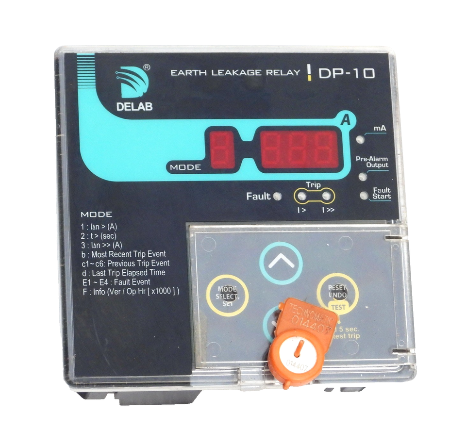 DELAB DP-10 DIGITAL EARTH LEAKAGE PROTECTION RELAY TRUE RMS MEASUREMENT ...