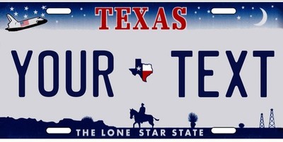 TEXAS License Plate CUSTOM ADD TEXT PERSONALIZED SPACE SHUTTLE LONESTAR ...