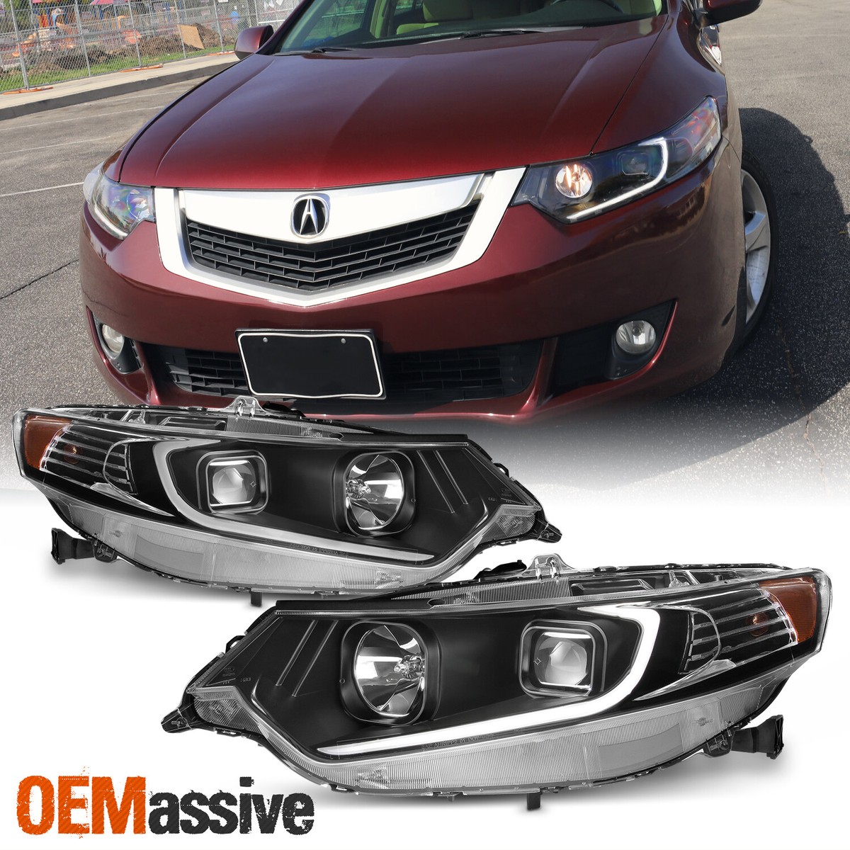 Acura Tsx Headlights XTune 09 14 Acura TSX Projector Headlights