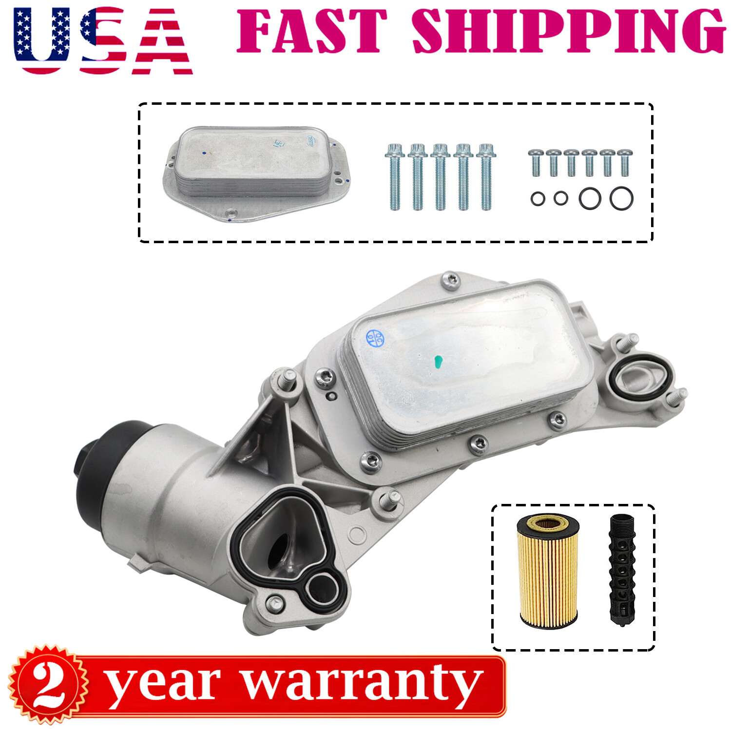 Engine Oil Cooler Filter Housing Assembly for Chevy Cruze Aveo 1.6 1.8L ...
