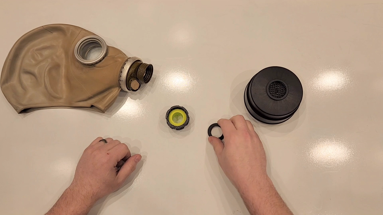 40mm GOST To 40mm NATO Can Filter Gas Mask Threaded Adapter w/ Gasket ...