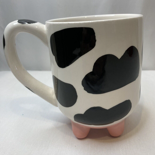 Boston Warehouse Cow Udder Mug Black White Cup Milk Coffee Tea | eBay