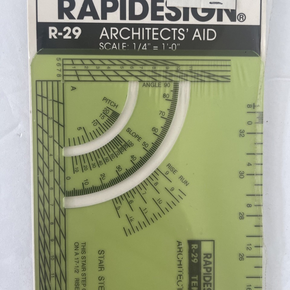 Berol RapiDesign R-29 Architects Aid Template 1/4" | eBay