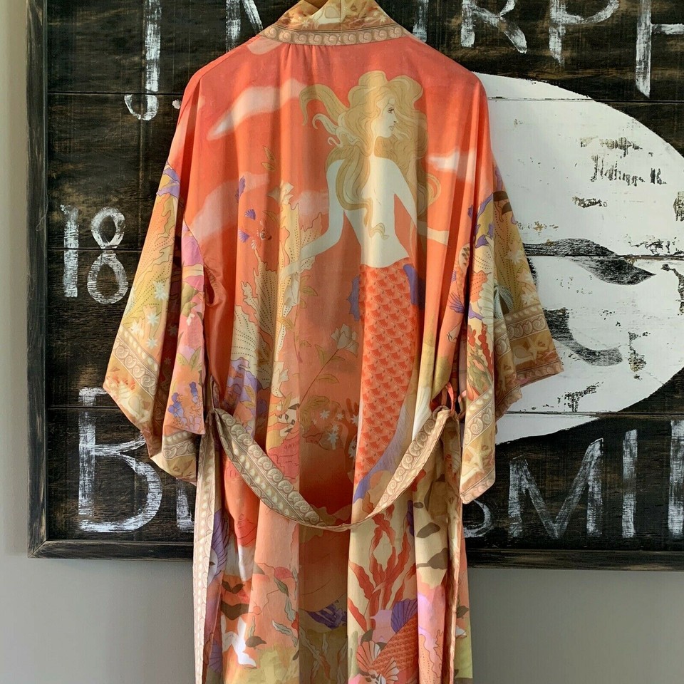 L New Boho Gypsy Maddison Duster Beach Cover-Up Tunic Robe Top Womens ...