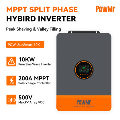 10000W 48V Solar Inverter 120/208/240V Split Phase Off Grid 200A MPPT ...