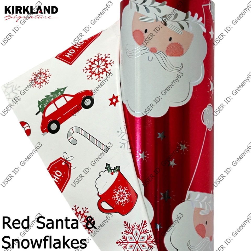 Kirkland Premium Reversible Double Sided Foil Christmas Gift Wrapping ...