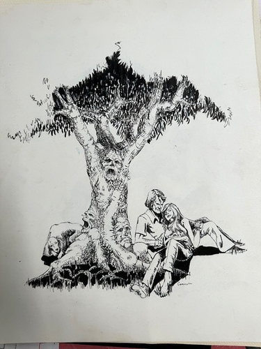 Sale! Martin Cannon "Tree of Horror" vtg SF/F 0riginal art pen/ink 1978 ...