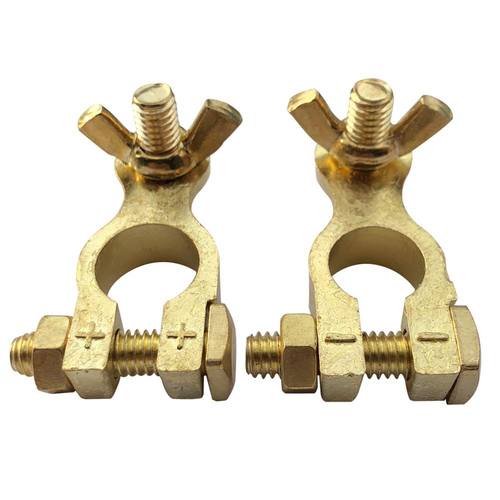 Brass Battery Terminals Connectors Clamp, Top Post Battery Terminal for ...