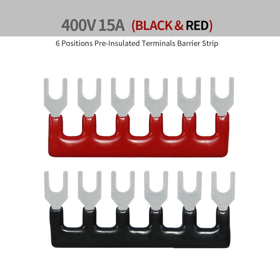 5Sets 6 Positions Terminal Block Barrier Strip Dual Row Screw 15A with ...