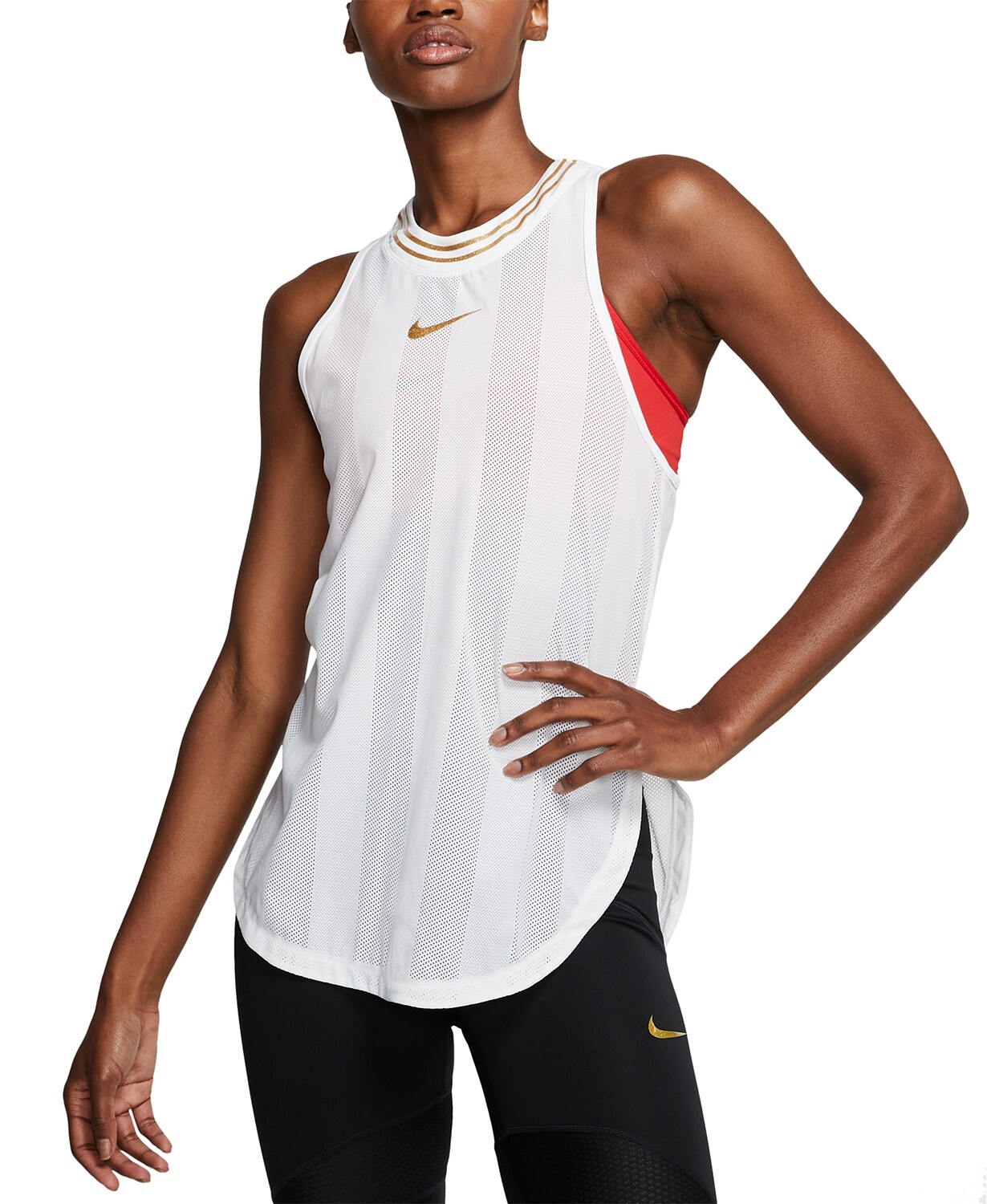 Nike Womens Glam Metallic-logo Racerback Tank Top S | eBay