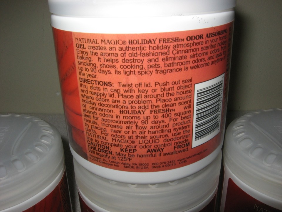 4 NATURAL MAGIC ODOR ABSORBING GEL ROOM AIR FRESHENERS 14oz CINNAMON ...