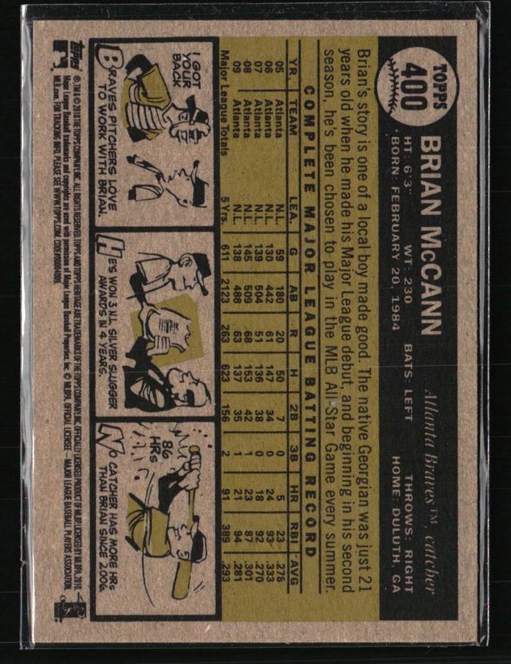 Brian McCann 2010 Topps Heritage #400 Baseball Card | eBay