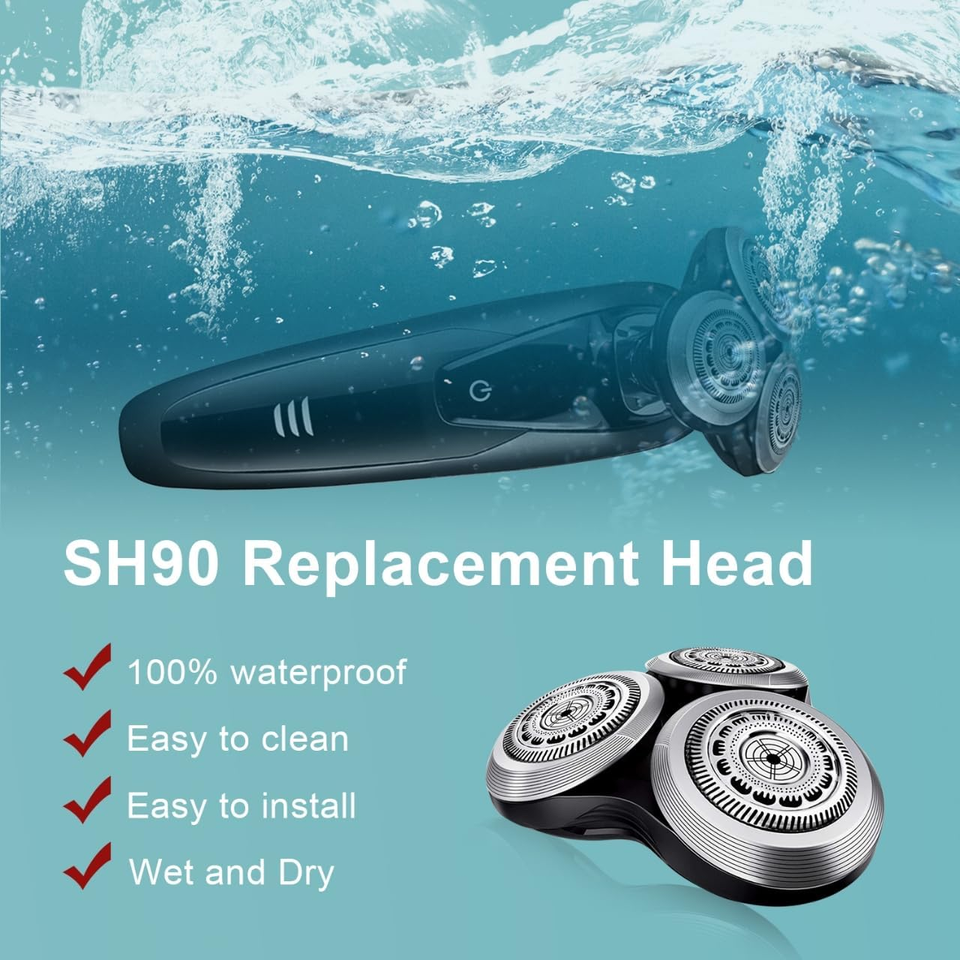 SH90 Replacement Rotary Heads for Philips Norelco Shavers Series 9000 ...