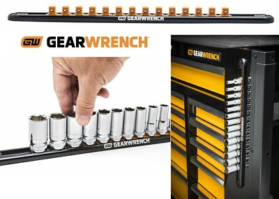 Gearwrench 83127 3/8" Drive Magnetic Socket Rail Includes 14 Clips New ...