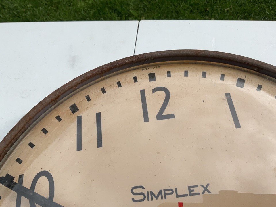 VINTAGE SIMPLEX MILITARY,ARMY CLOCK 16” BEVELED GLASS,ANTIQUE | eBay