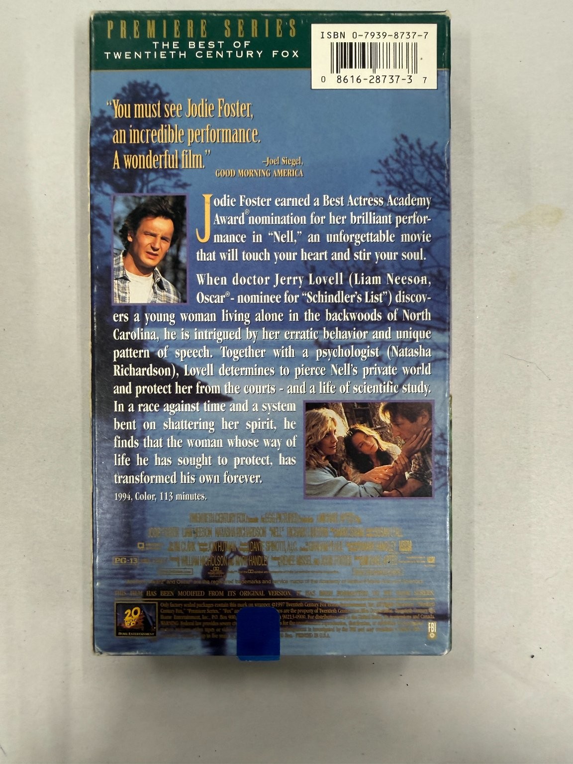 Nell VHS 1994 Drama Jodie Foster Liam Neeson 20th Century