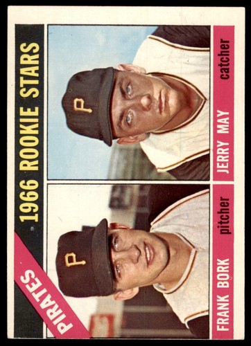 1966 Topps Baseball Card Pirates Rookies - Frank Bork/Jerry May Rookie ...