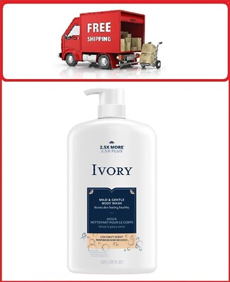 Ivory Mild and Gentle Body Wash, Coconut Scent, for All Skin Types, 35 ...