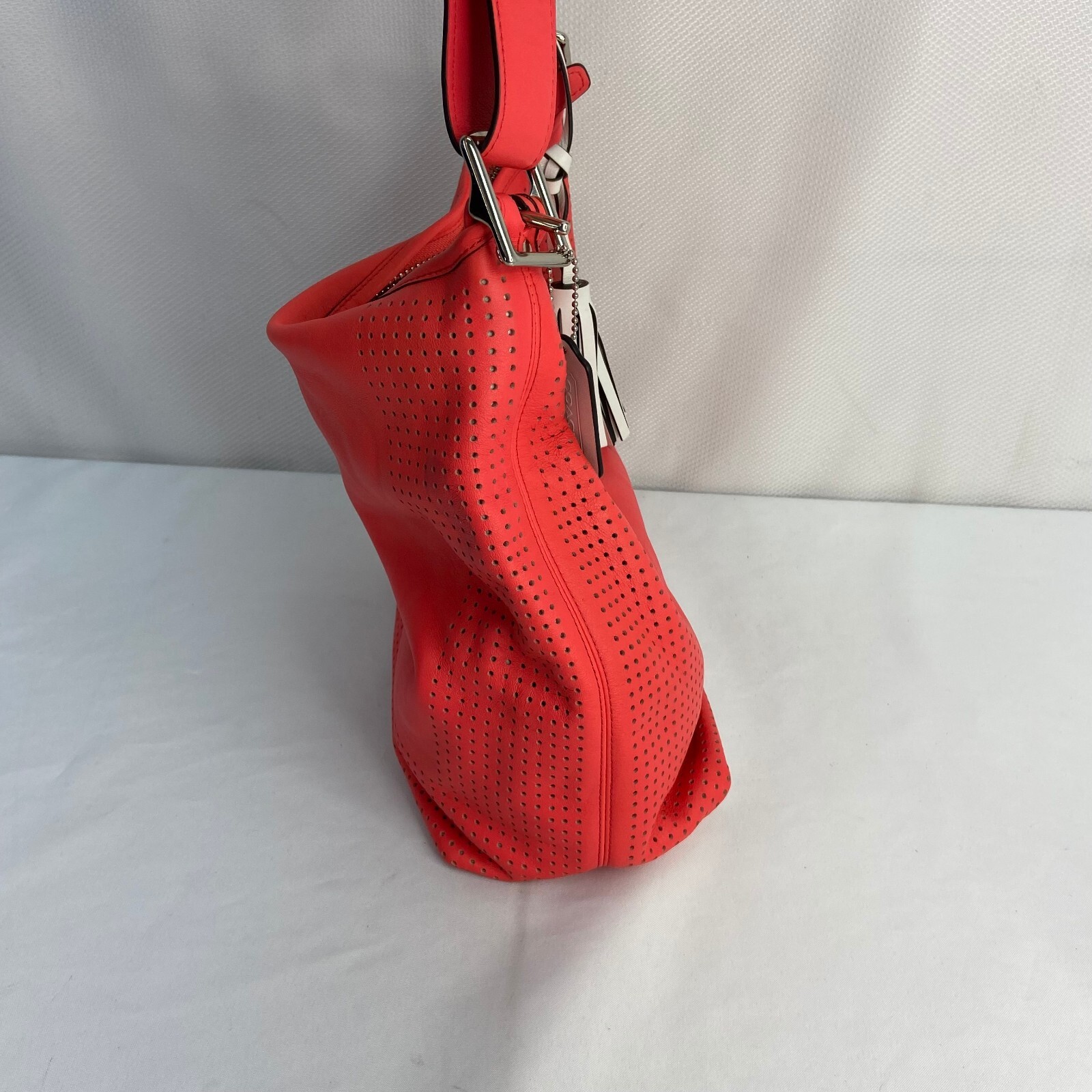 NWT COACH Leather Perf Watermelon Duffle Crossbody Shoulder Bag Purse ...