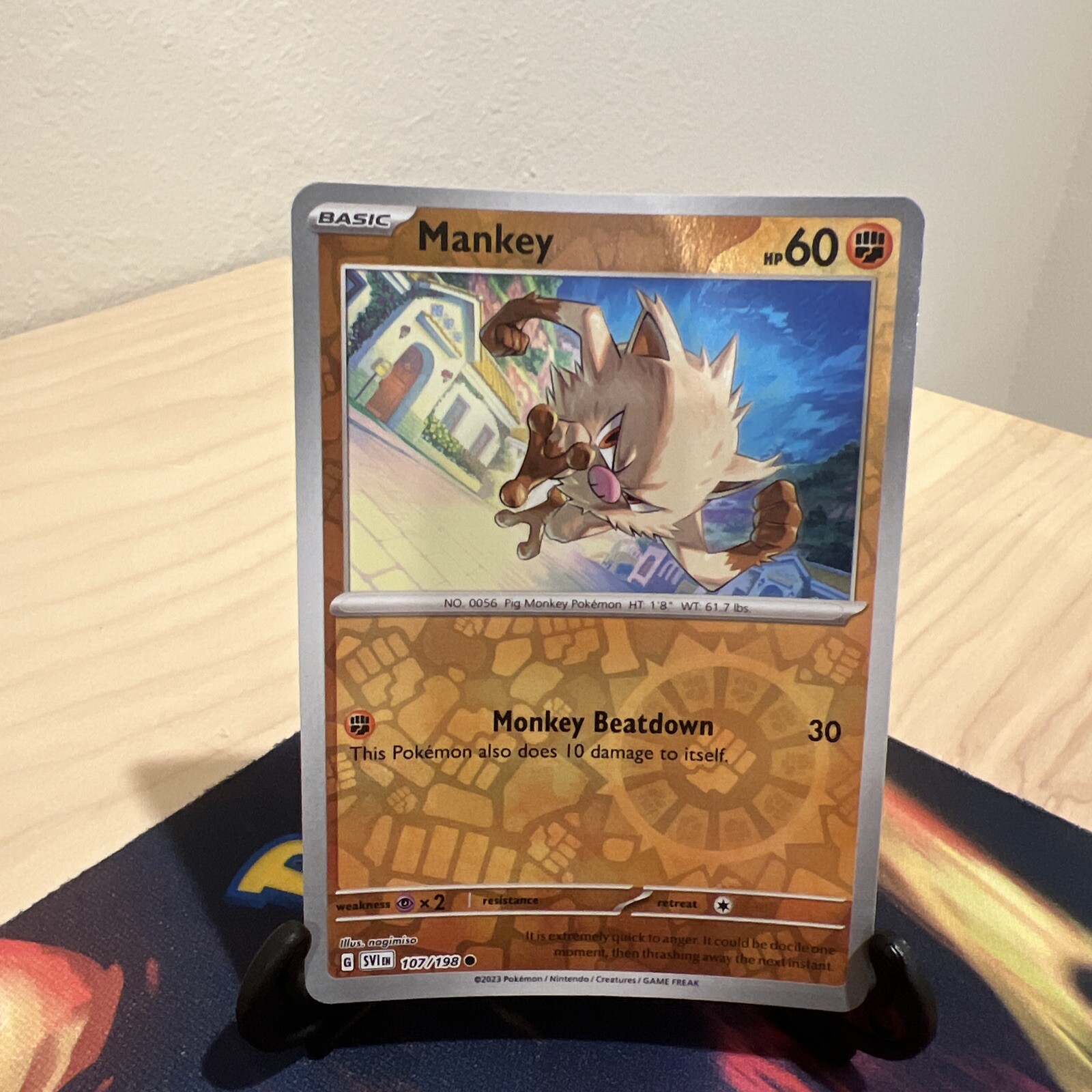 Pokémon TCG Mankey Scarlet & Violet Base Set 107/198 Reverse Holo ...