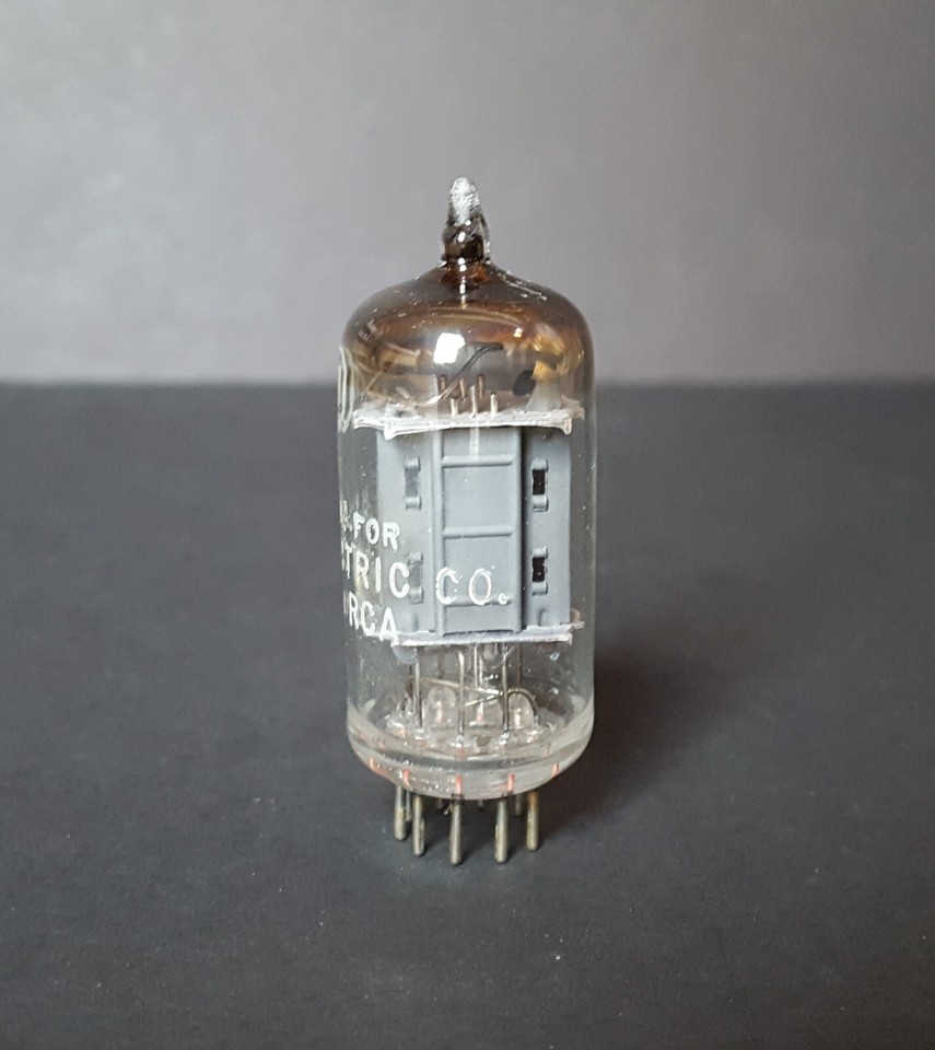 RCA 12AX7 Radio Tube Twin Triode Gray Plates -Tests Strong- Square ...
