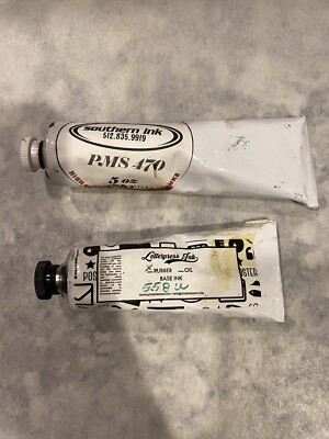 Assorted Rubber Based Letterpress Printing Inks - 1/4 each aprox ...