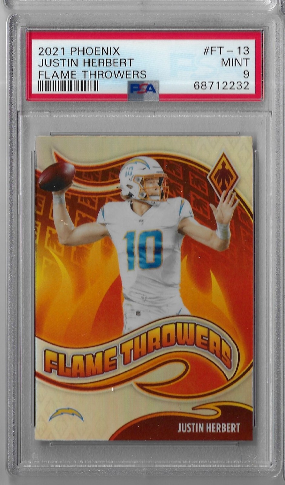 2021 Phoenix Justin Herbert Flame Throwers PSA 9 | eBay