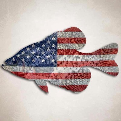 Crappie Fishing Decal American Flag Panfish Window Truck Boat Sticker ...