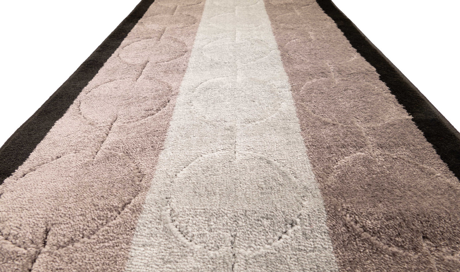 Rug Runners Custom Size Circle Design Grey Washable Non Skid 26"/30"/36 ...