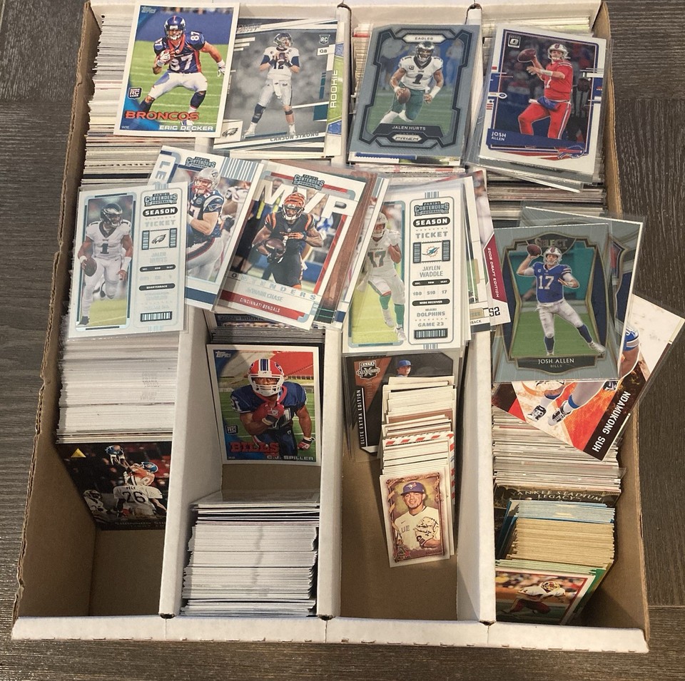 Baseball & Football Sports Card Lot (4 Row Box)-Stars, Rookies, Inserts ...