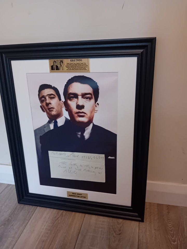 The Krays Reg Kray Hand Written Letter London Gangster Framed Rare ...