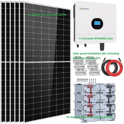 48V Off Grid System: 6kw inverter+22kWh lithium battery+ 8kw solar ...