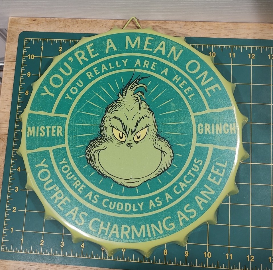 Mister Grinch 12" Tin Metal Hanging Sign | eBay