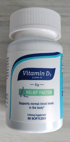 Vitamin D3 2,000 IU Relief Factor 30 SOFTGELS Supports Normal Blood ...